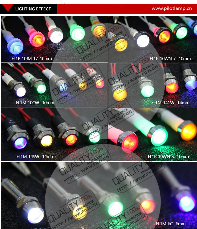 12mm Panel Diameter Plastic Push Snap-in 12v 220v Led Indicator Light ...