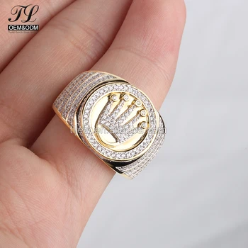 Quality Bling Bling Guys Wear Hip 18k 150 Gold Ring+24 Carat Gold Ring ...