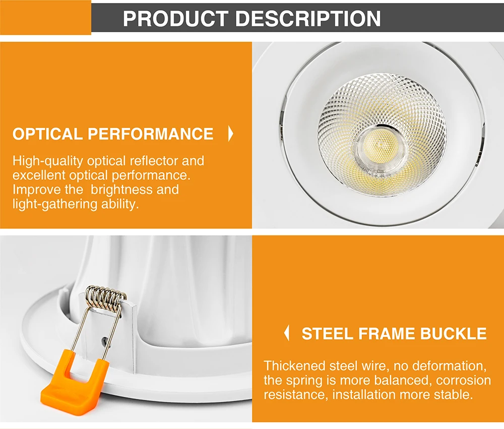 Rotatable Angle Epistar Led Round Recessed Lamp 20w 12w 7w Cob Ceiling ...