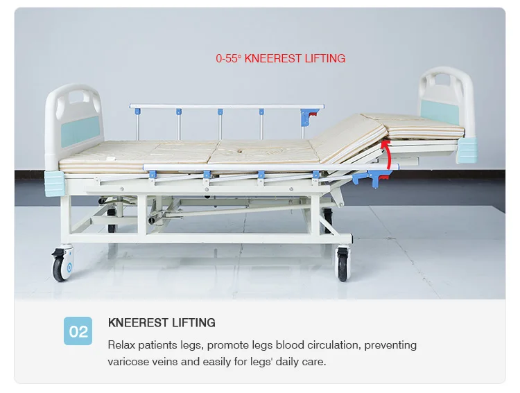 Anti Side Slip Manual Reclining Hospital Bed With Bedpan - Buy Manual ...