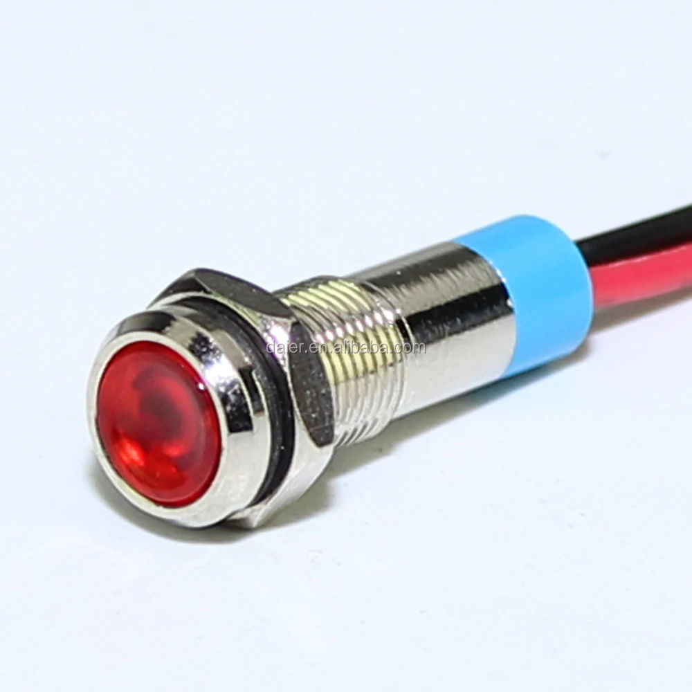 6mm Metal 12v Mini Led Indicator Light With Wire Leads - Buy Led ...