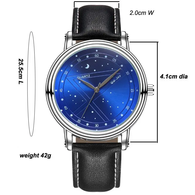 Wj-8109 Small Moon Face Creative Fancy Mens Waterproof Watch Leather ...