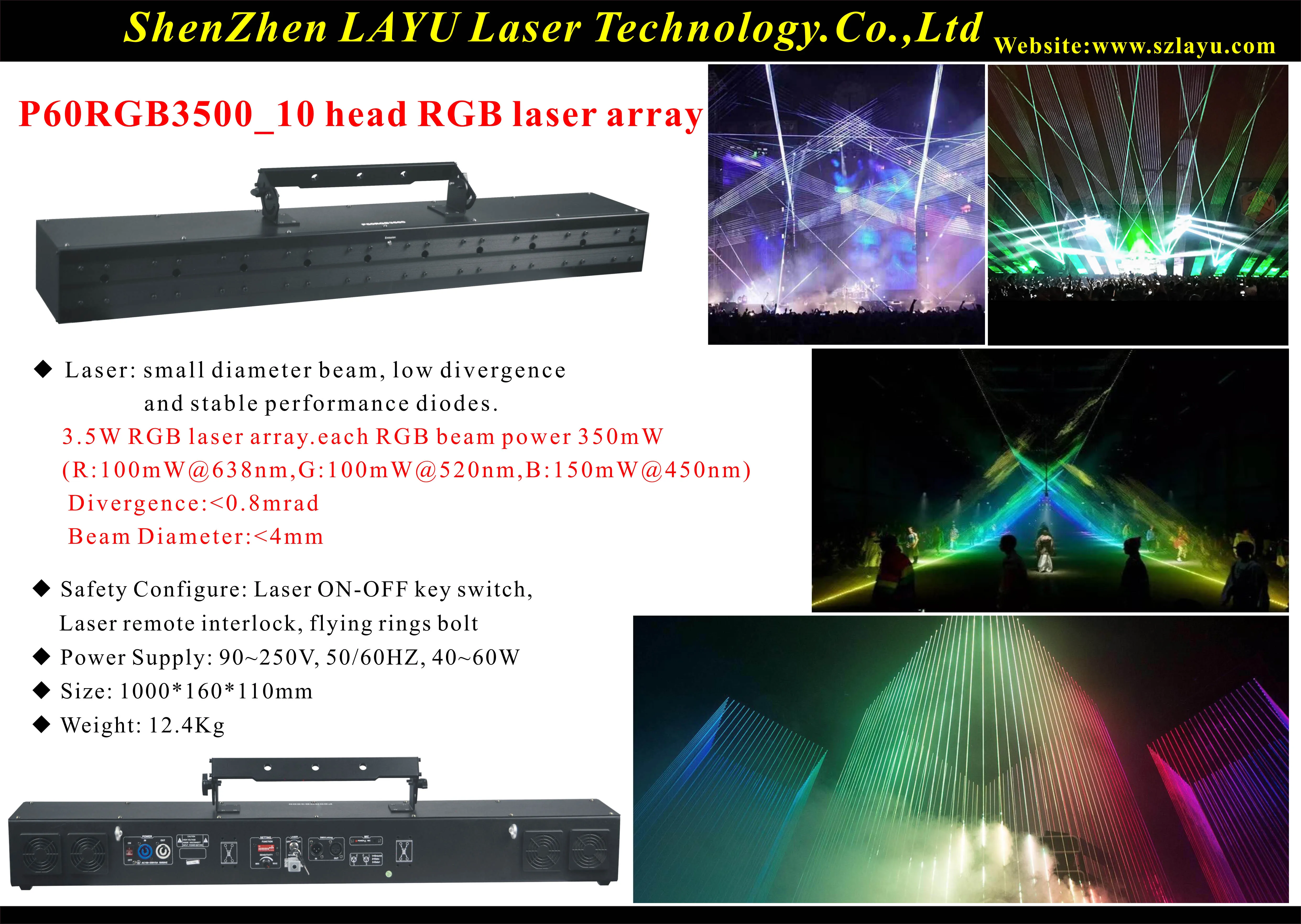 P60 Series 10 Head Laser Curtain RGB Full Color Laser Lights