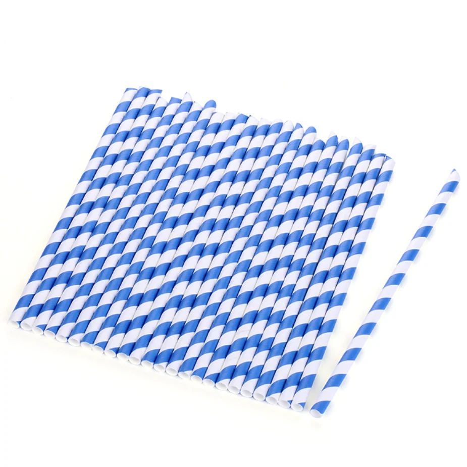 Biodegradable Point End Party Juice Drinking Straw Stripes Paper Straw ...