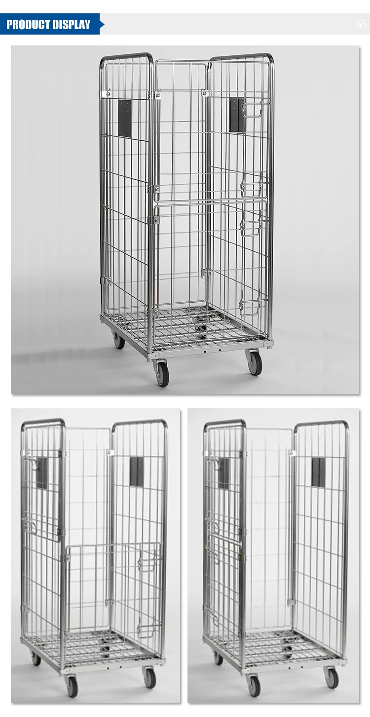 800x600xH1800 Foldable Medium Duty Metal Roll Cage Linen Laundry Hotel ...