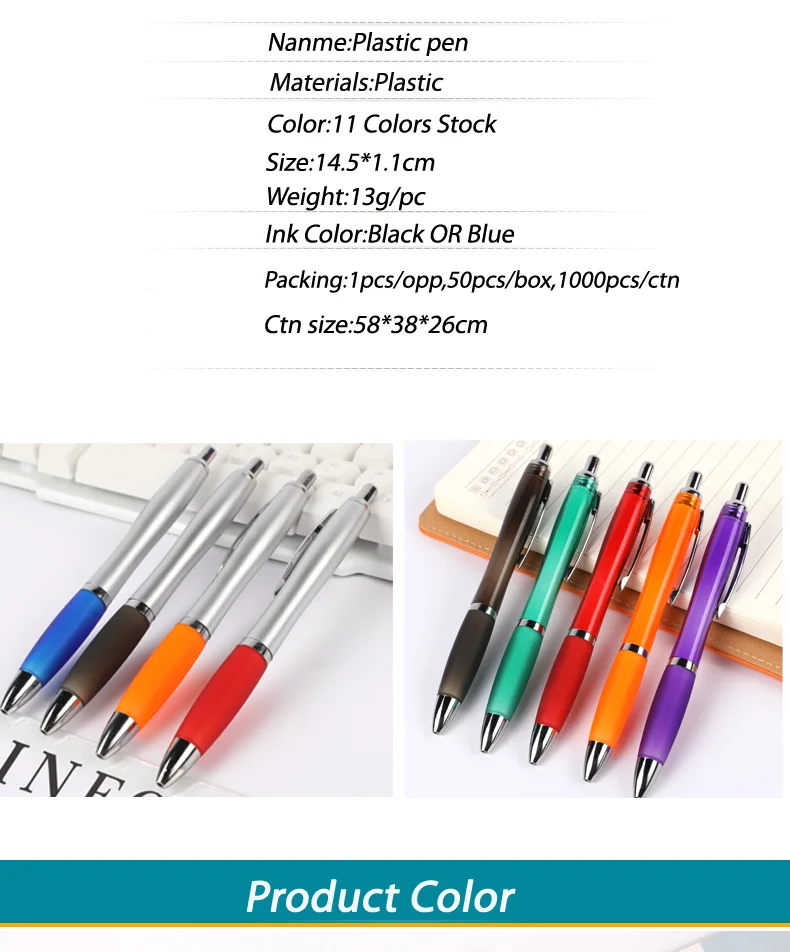 Free Samples Advertising Customized Logo Promotional Plastic Ball Pen ...