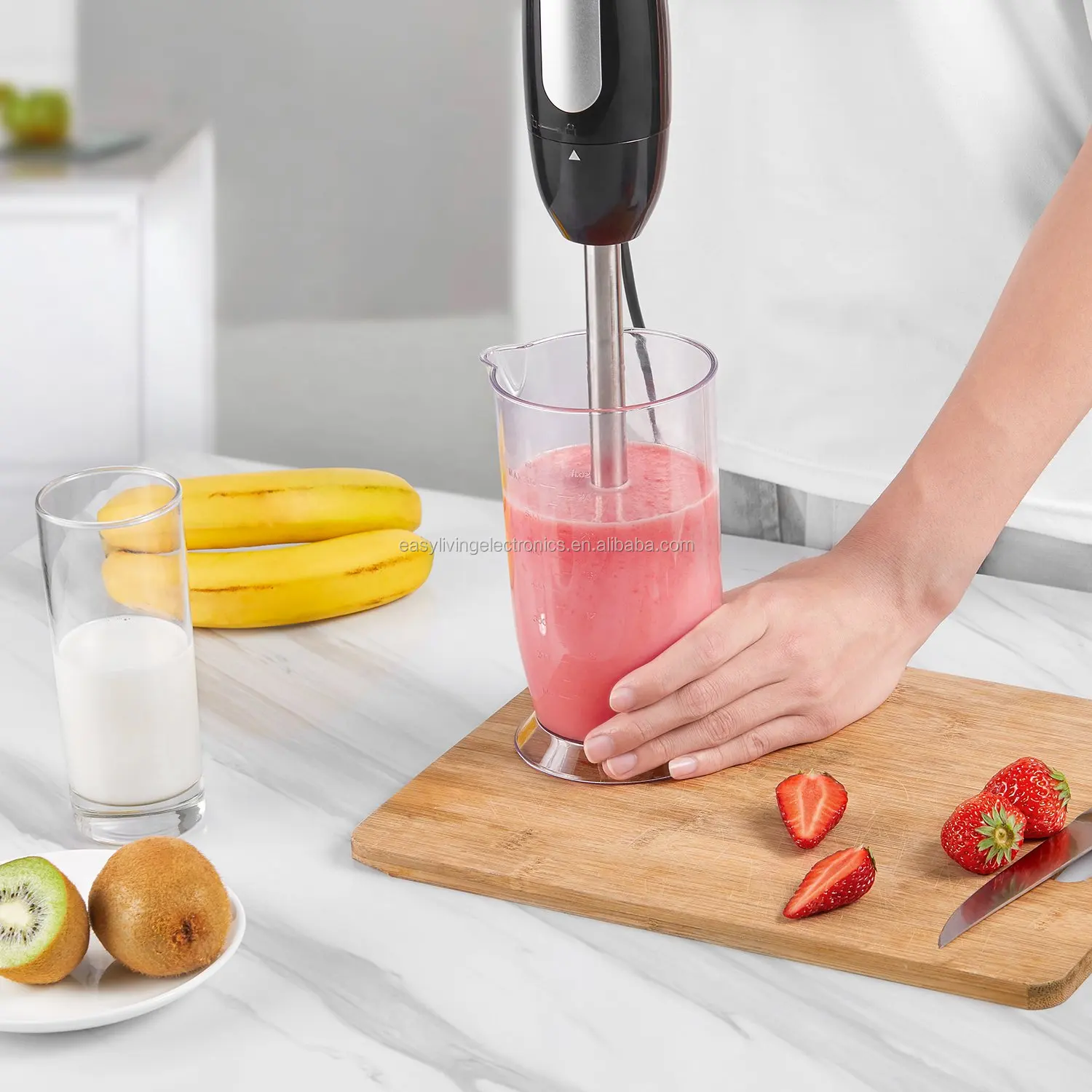 New 2023 800W Electrical Plastic Hand Blender with 600ml Beaker