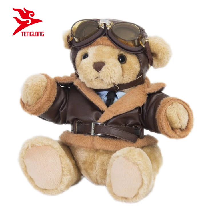 Factory Custom Made Stuffed Plush Uniform Pilot Teddy Bear - Buy Pilot ...