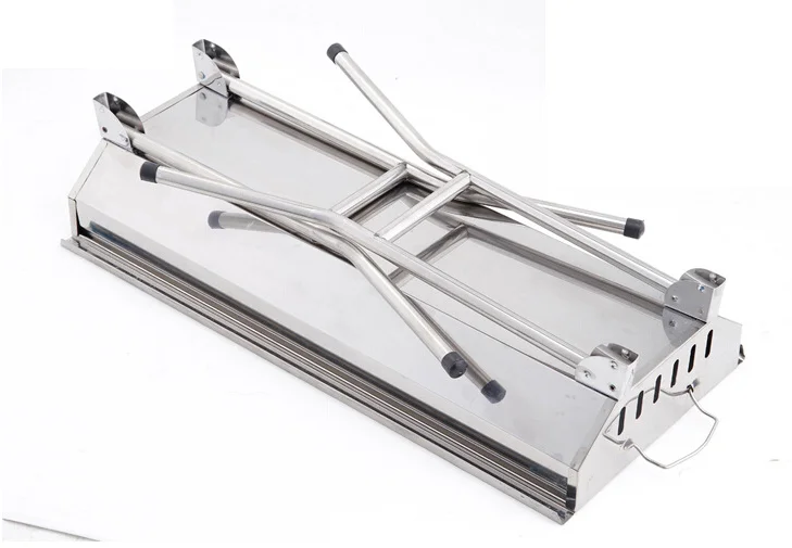Portable Charcoal Grill Foldable Rectangular Travel Stainless Steel ...