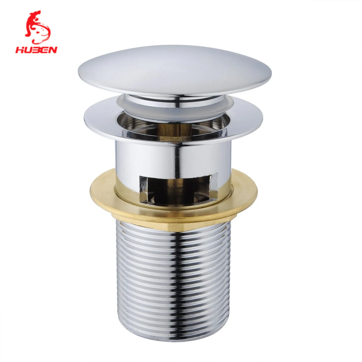 Brass Clicker Clack Sprung Plug - Modern Bathroom Sink Drain