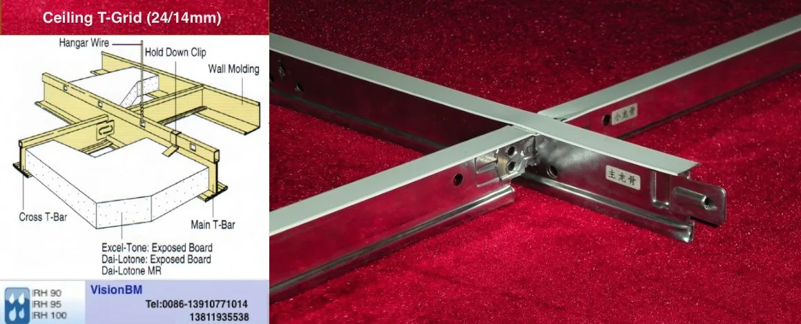 Flat Plain Ceiling T Bars Main T Cross T Wall Angle - Buy Ceiling T ...