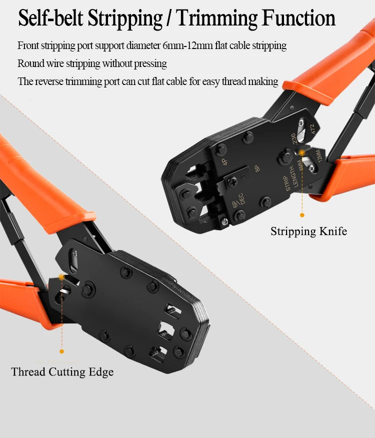 Network Cable Crimping Tool Rj45 & Rj11 Rj12 Multiple Use Plier Cable ...
