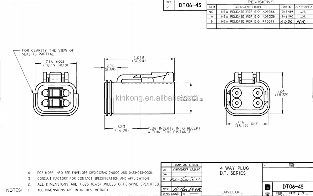 Female 4 Way Deutsch Connector Dt06-4s/at06-4s For Livorsi Gauges - Buy Dt06-4s,Deutsch ...