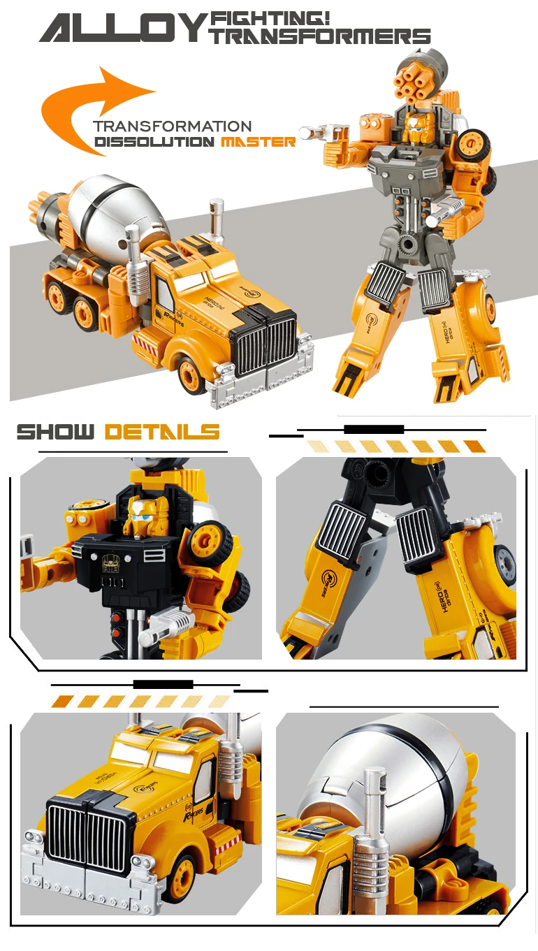 Wholesale 5 in 1 Diecast Model Diy Deformation Alloy Robot Toy Kids ...