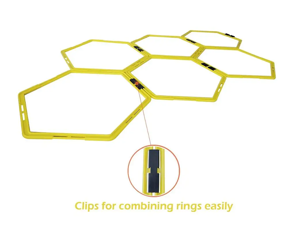 Hexagonal Ladder Set,Plyometric Hexagonel Speed Ring for Agility ...