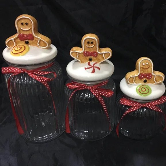 Round Glass Clear Cookie Candy Jar With Decorative Ceramic Lid - Buy ...
