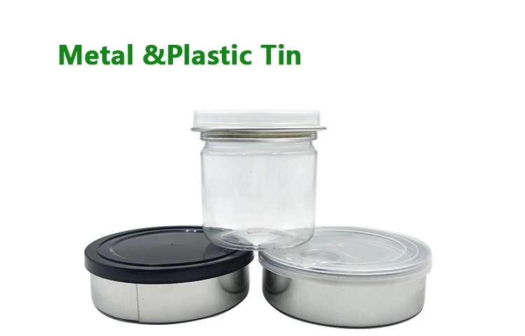 Manufacture Pet Plastic Clear Small Metal Tin Cans Seal With Lid In ...