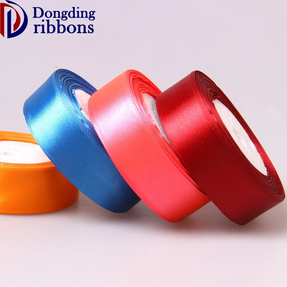 Factory Supplier 38mm 25yard/roll Solid Color,Single/double Sided Silk ...