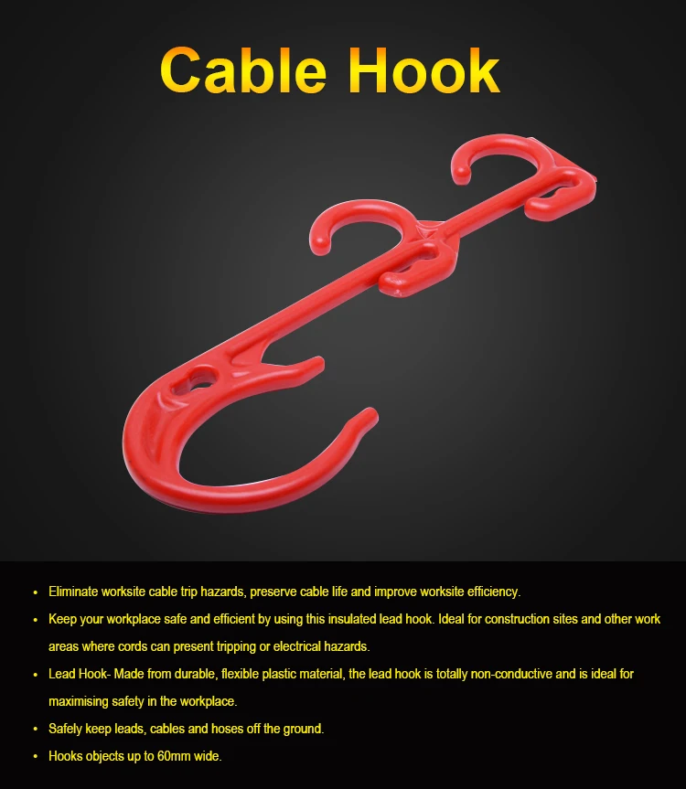 Fluorescent Color Electrical Plastic Lead Hook For Safety Work - Buy ...