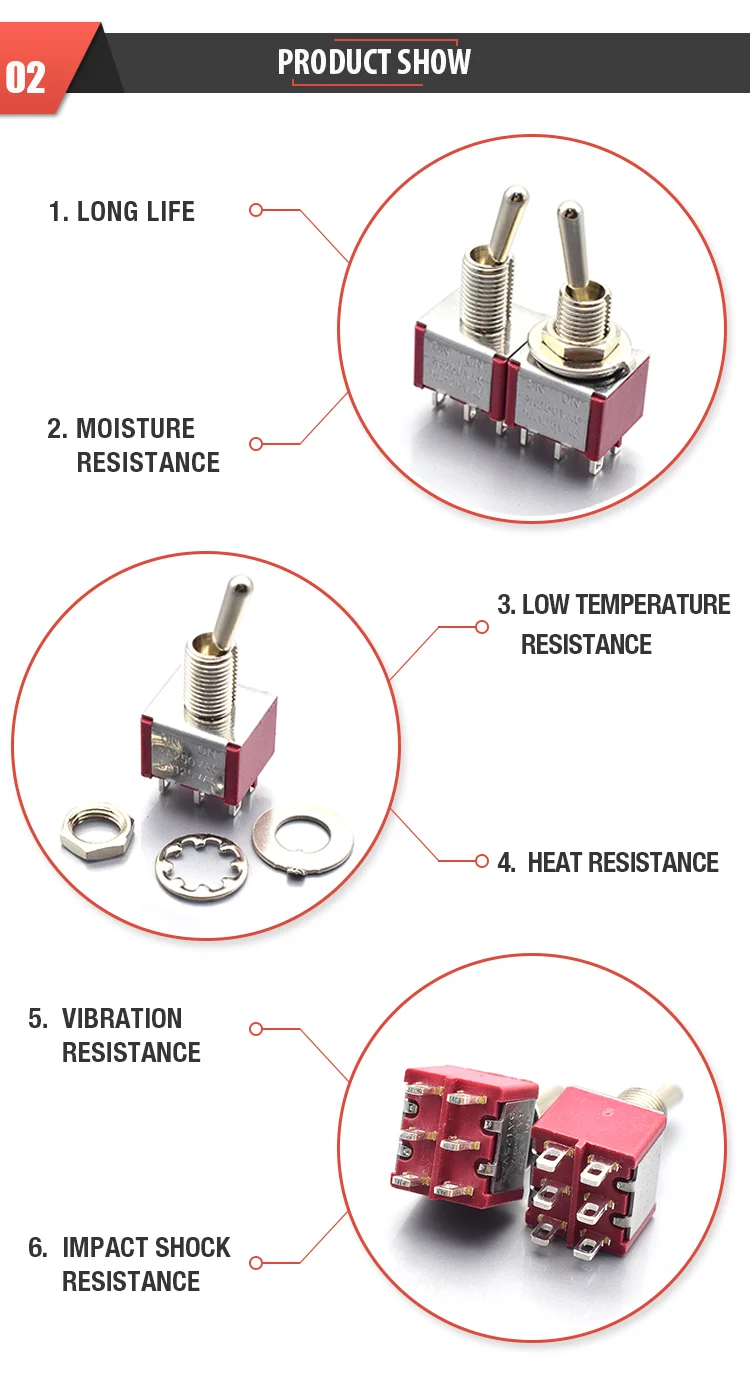 120v 125vac Toggle Switches for Cars 250v Dpdt 6p Chrome Toggle Switch ...