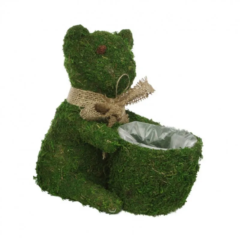 Decorative Rattan Animal Shape Twig Squirrel Topiary Planter with Moss Pot