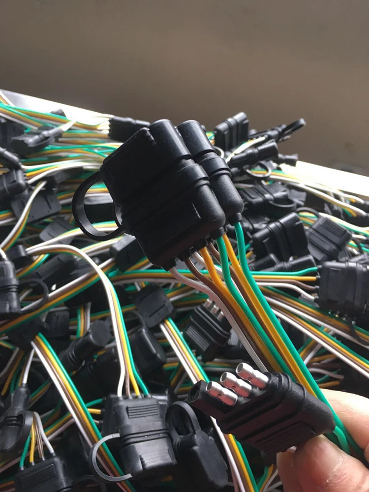 Trailer Wire Plug 4 Way Flat 4 Pin Universal Wiring Connector,4pin Sae ...