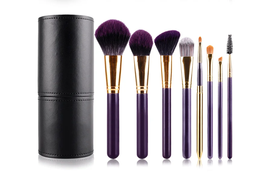 High Quality Custom Logo 8pcs Cosmetic Makeup Brush Set With Cylinder ...