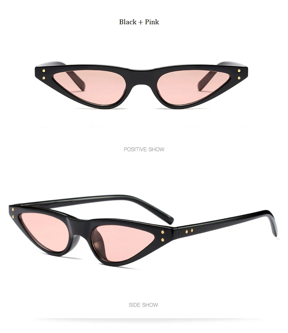 Small Triangle Sunglasses Women Retro Red Eyewear Vintage Glasses Rivet ...