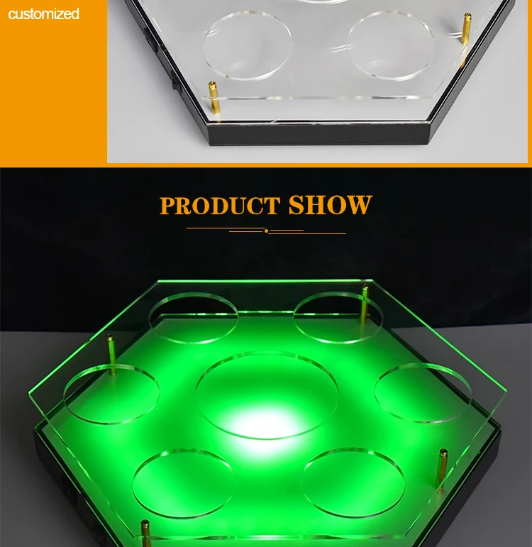 Rechargeable LED Shot Lighted Serving Trays - Acrylic