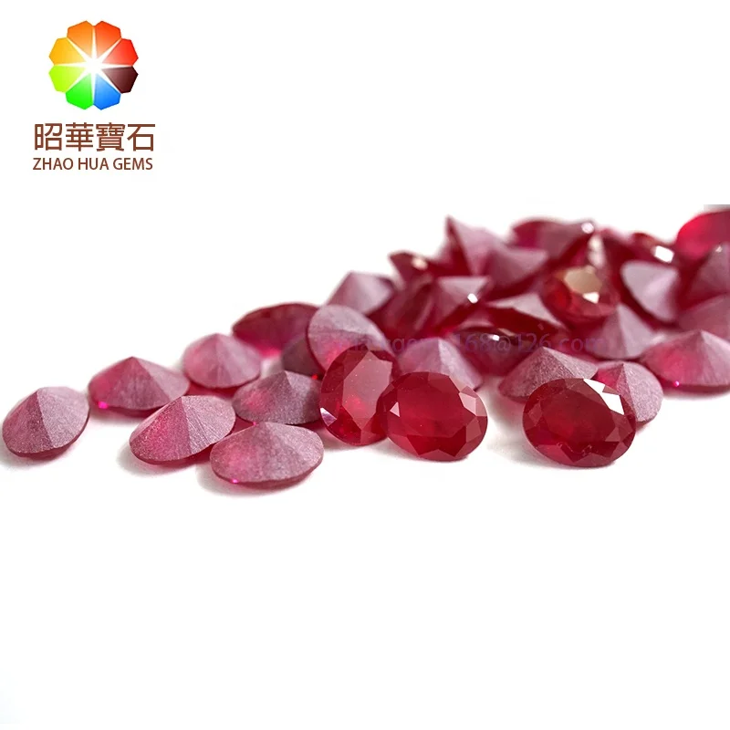 #5 Ruby Opaque Rthetic Corundum Oval Cut Rough Gemstone - Buy Ruby ...