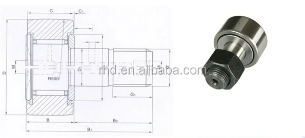 KR19 Roller Bearings CF8 KR19 Cam Follower Track Roller Bearing Needle ...