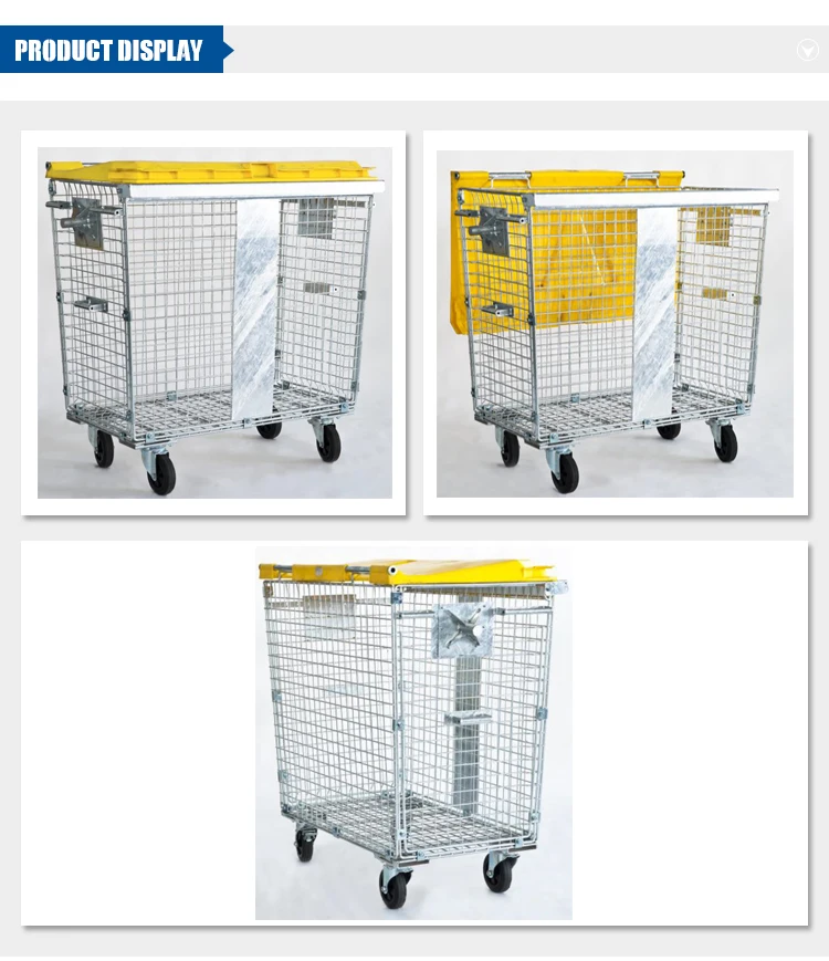 Galvanized Steel Garbage Roll Cage - Light Duty & Durable