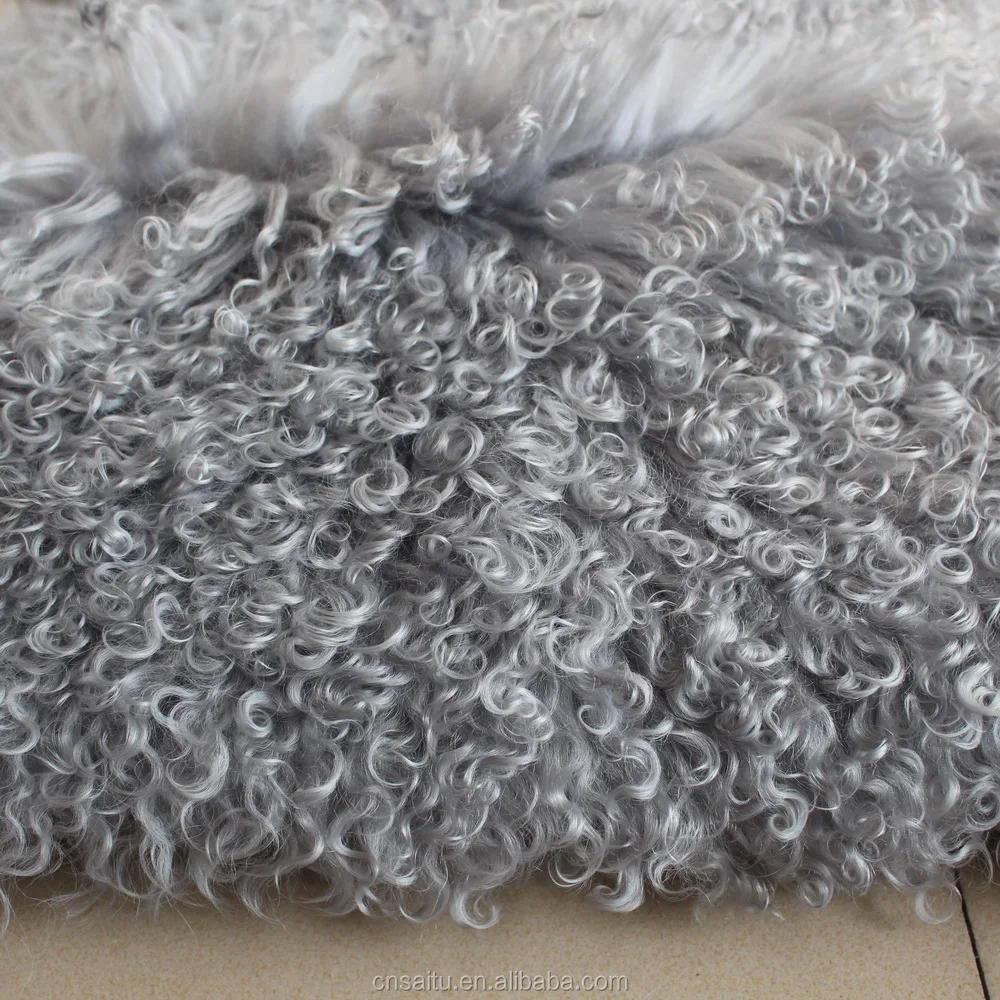 Luxurious 100% Long Curly Wool Sheepskin 60x120cm Tibetan Mongolian ...