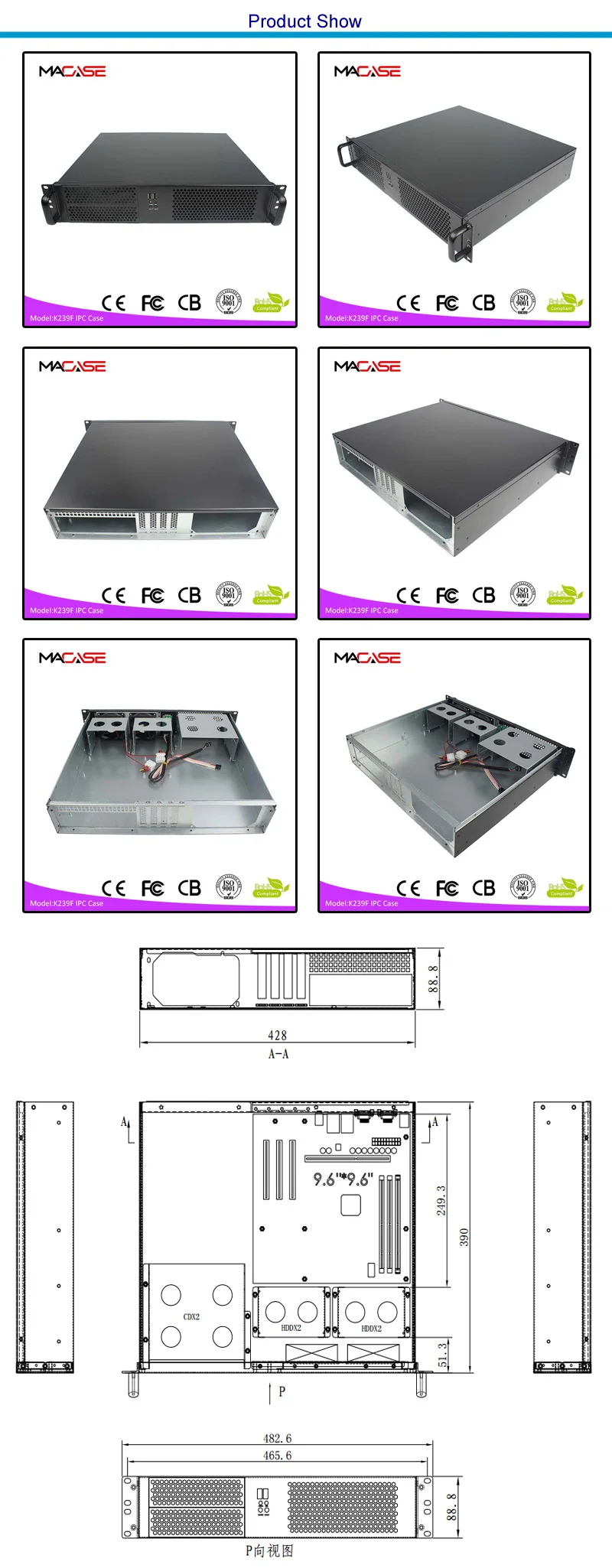 K239f 2u 19 Inch Rackmount Chassis Storage Server Case - Buy 2u Server ...