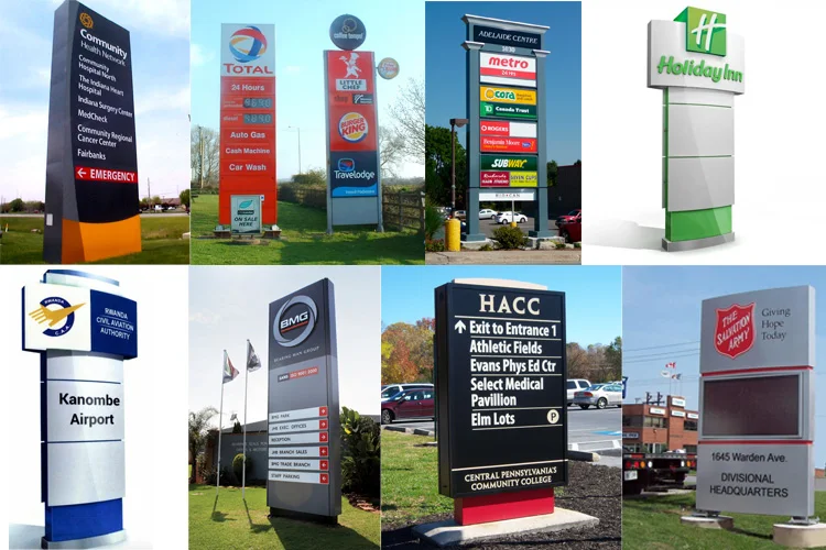 Freestanding Outdoor Directional Pylon Sign Board Wayfinding Message ...