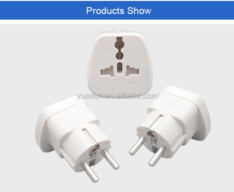 Yuadon YDS-9 European Adaptor Plug - CE Certified Travel Adapter