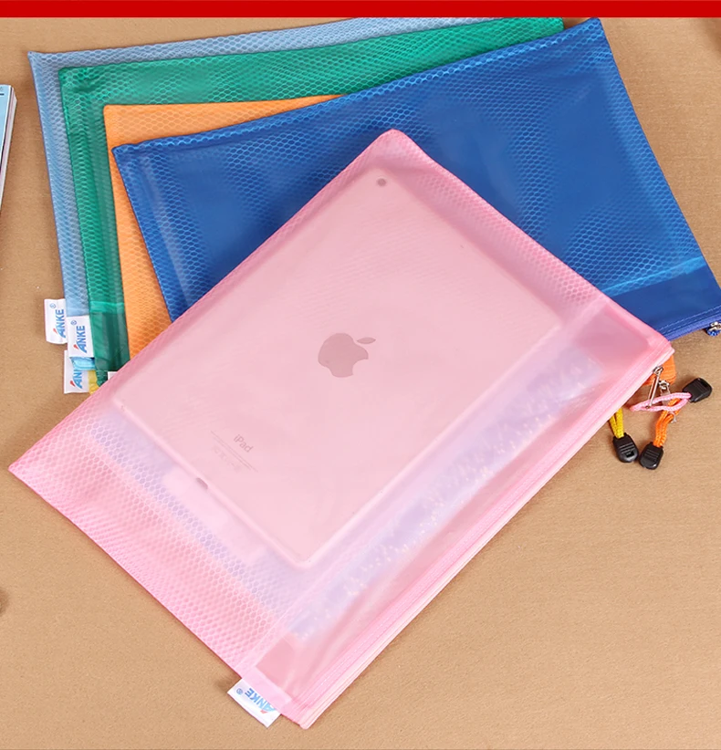 Double A4 Zipper File Bag File Bag Plastic Waterproof Grinding Student ...