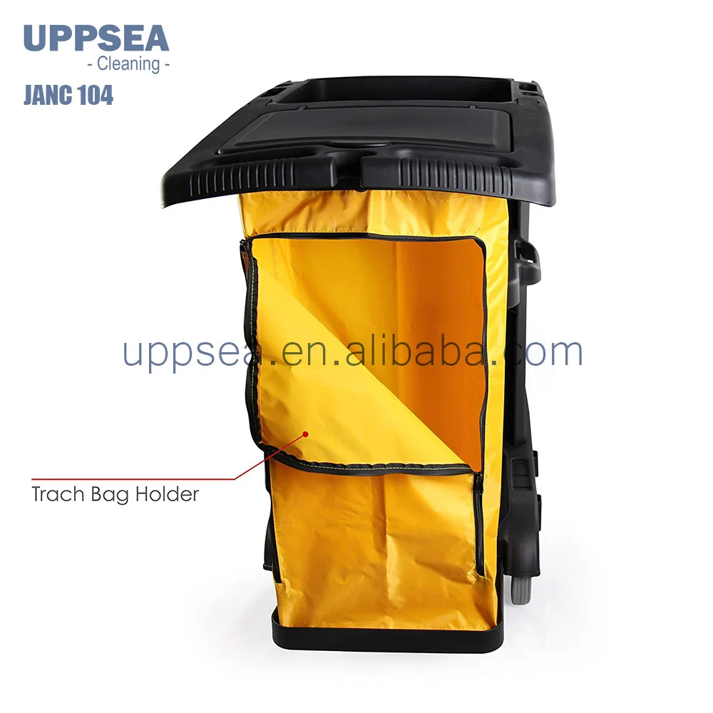 Uppsea 3 Shelf Housekeeping Rolling Janitor Cart - Buy Heavy Duty ...