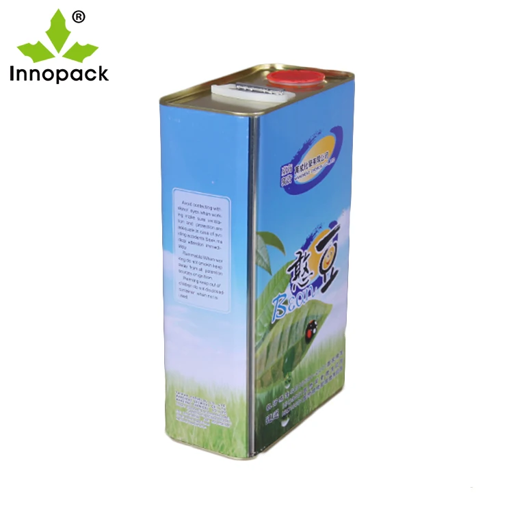 5 Liter Square Empty Cooking Oil Metal Pail Packaging Tin Can
