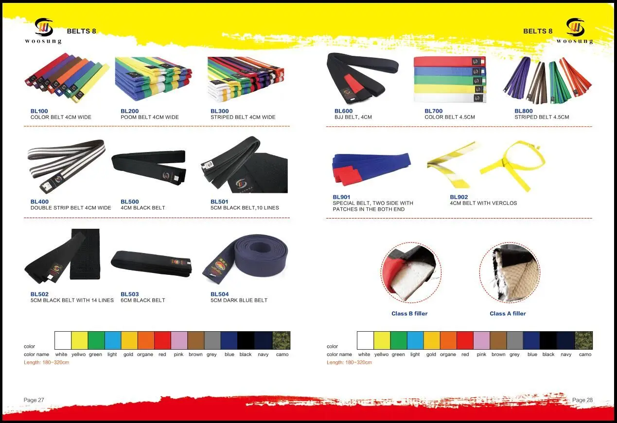 100% Cotton Taekwondo/karate/judo/bjj/martial Arts Belts Sample Free ...