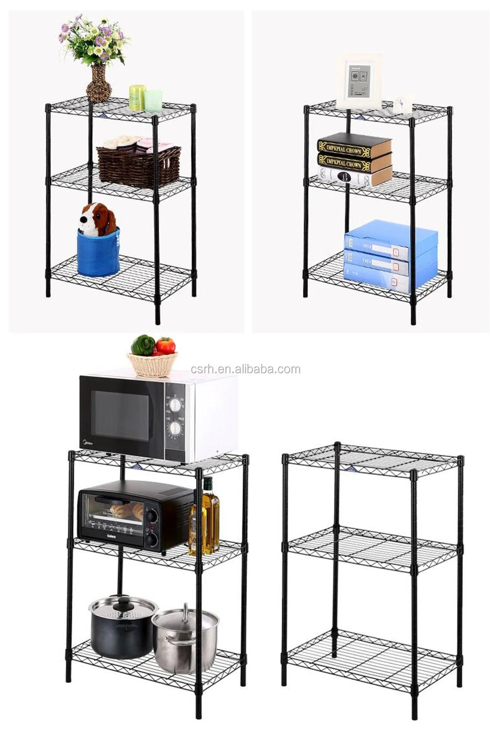 RH-WS553380B 550*330*800mm Three Layers Small Wire Rack| Alibaba.com