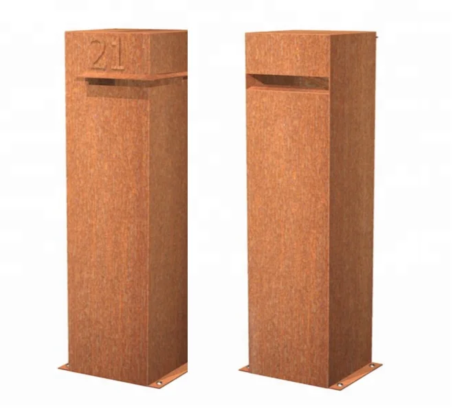 Rustic Corten Steel Mail Box - Durable & Weatherproof