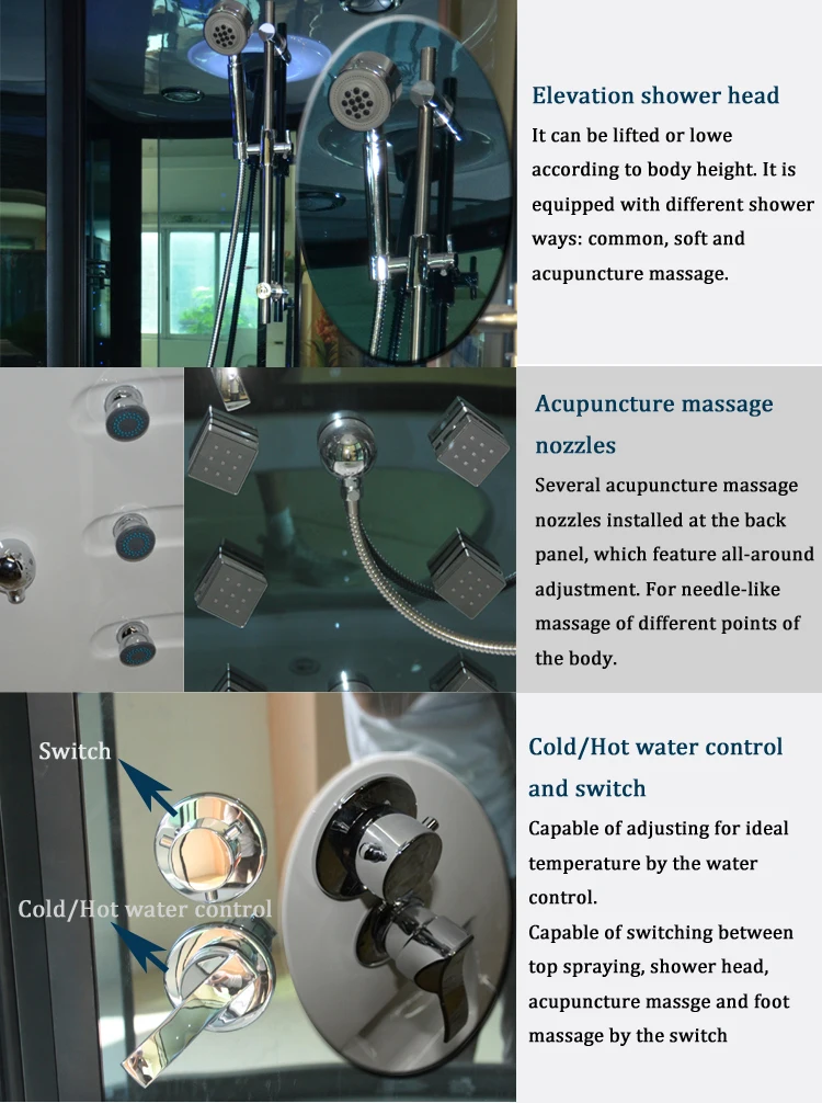 HS-SR027 Steam Whirlpool Shower Room Corner Tub Combo