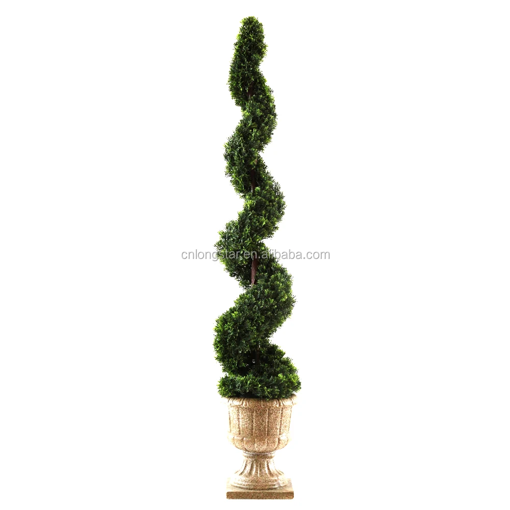 60" Juniper Cone & Ball Topiary Tree With 9.5''x8.5''x7'' Dark Green ...