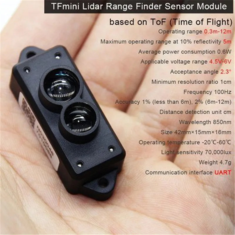 Tfmini Indoor 0.3-12m 100hz Lidar Module Laser Radar Sensor (12c ...