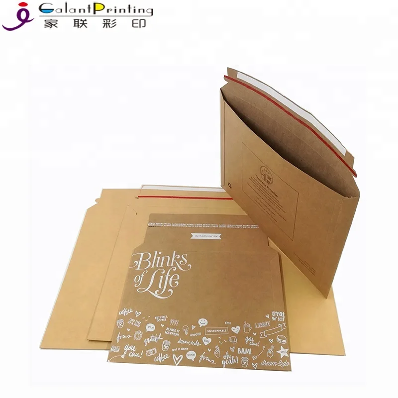 Customized Printed Mailing Envelope Recyclable Stay-flat Cardboard ...