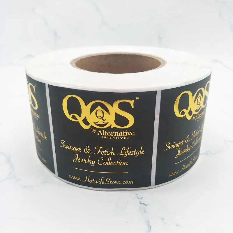 Custom Printing Adhesive Round Gold Foil Sticker Roll Paper Label - Buy ...