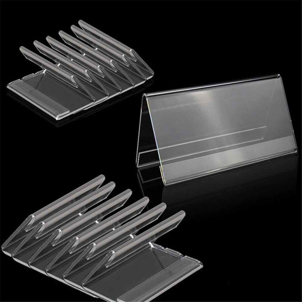 4x2cm Mini Clear Acrylic Sign Display Holder Price Name Card Tag Label ...