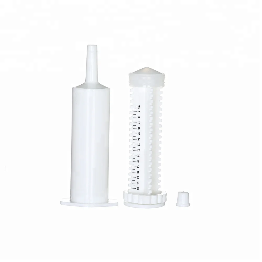 60ml Horse Supplement Dose Control Syringe Plastic Veterinary Oral ...