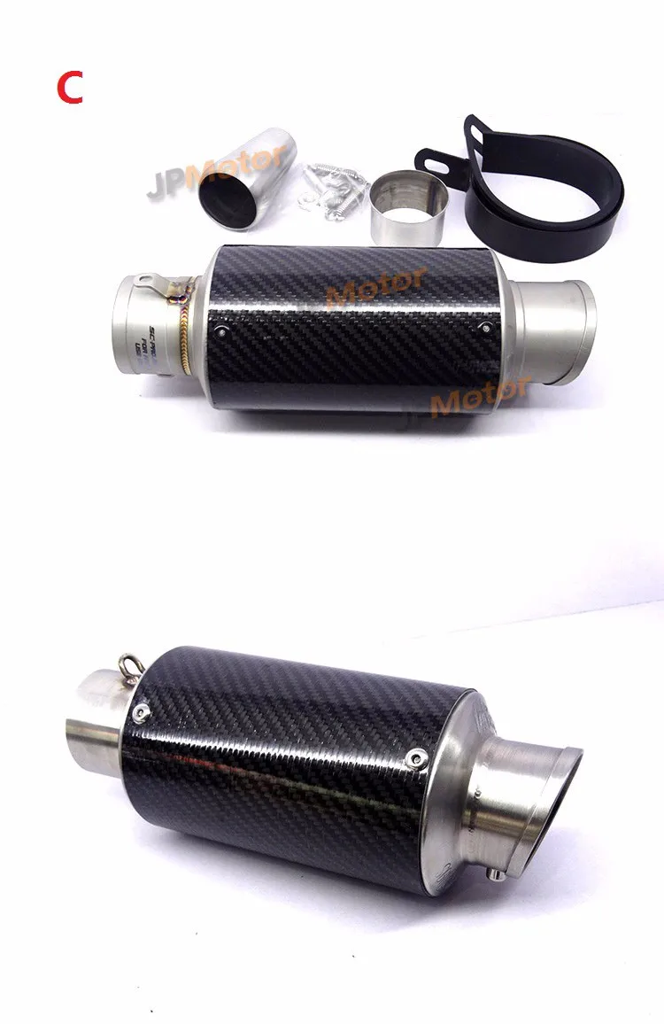 Jpmotor Motorcycle Exhaust Pipe Inlet 51mm 61mm Exhaust Carbon Fiber Exhaust Pipes Motorcycle ...